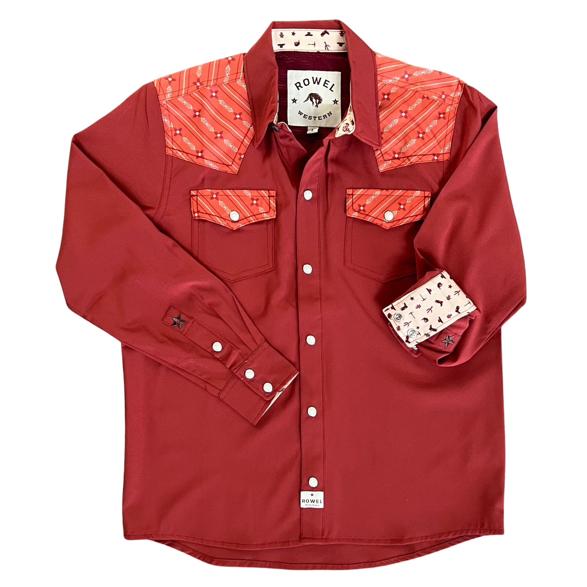 Youth Barn Red/ Rusty Zia Performance Western Shirt – Rowel Western Wear
