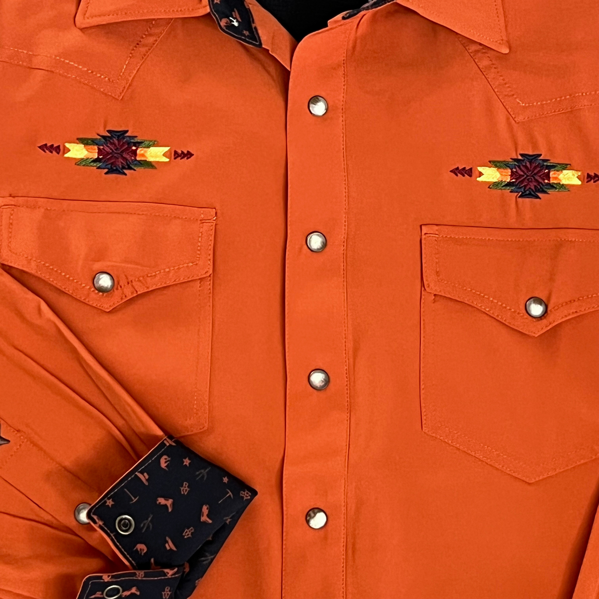 Burnt Orange Western Shirt | Embroidered | Rowel – Rowel Western Wear