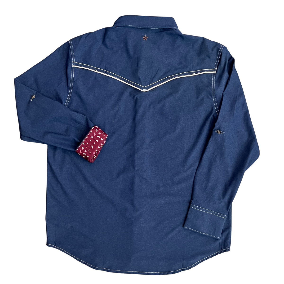 Tech Denim/ Yellow Rose Long Sleeve Performance Western Shirt – Rowel ...