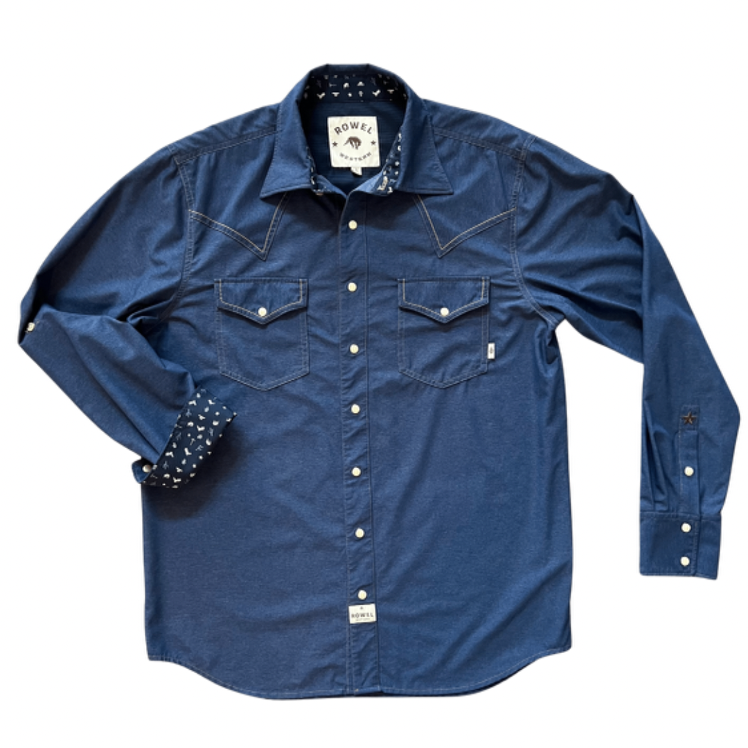 Classic Tech Denim Long Sleeve Performance Western Shirt – Rowel ...